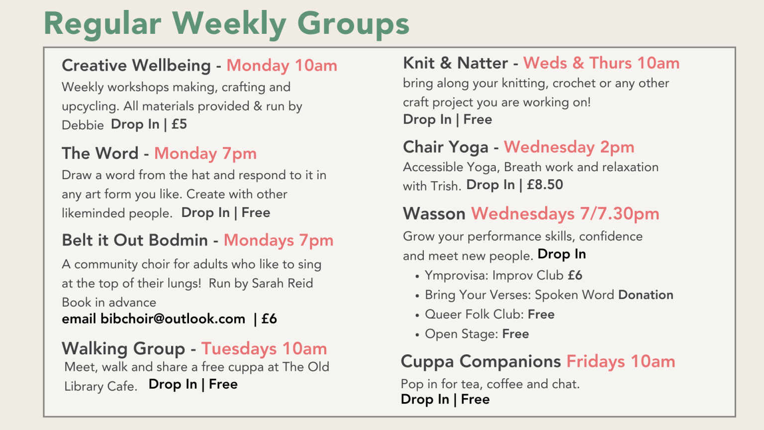 Clubs & Activities - Into Bodmin